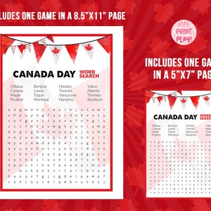 Canada Day Word Search | First of July Printable Games | Family Games ...