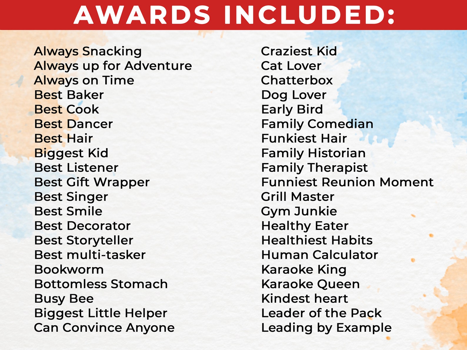 Family Reunion Awards 100 Family Gathering Certificates Printable ...