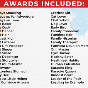 Family Reunion Awards | 100 Family Gathering Certificates | Printable ...