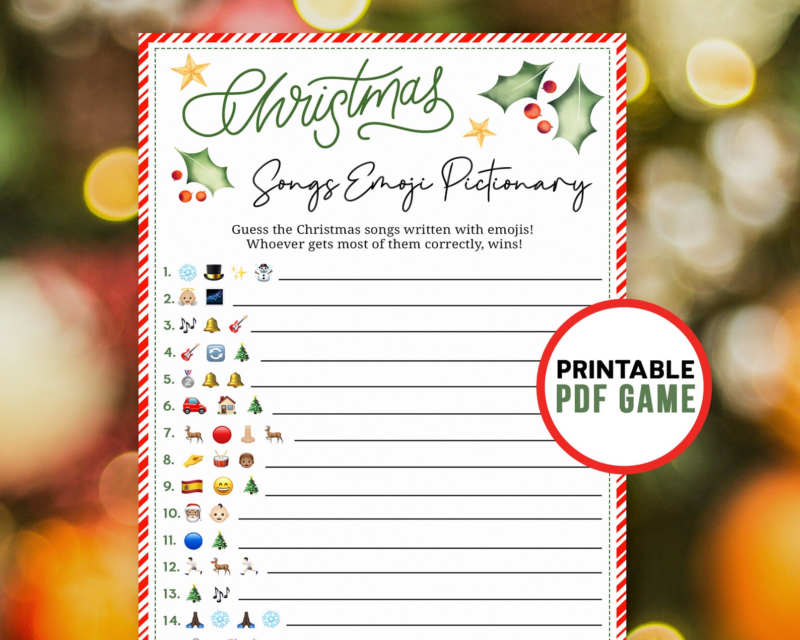 Christmas Emoji Pictionary Games Bundle Emoji Quiz Game for | Etsy