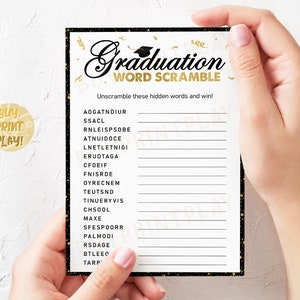 Graduation Party Word Scramble | Class of 2023 Printable Games for Kids ...