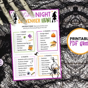 Witches Night Scavenger Hunt Halloween Ladies Night Games Girls Night ...