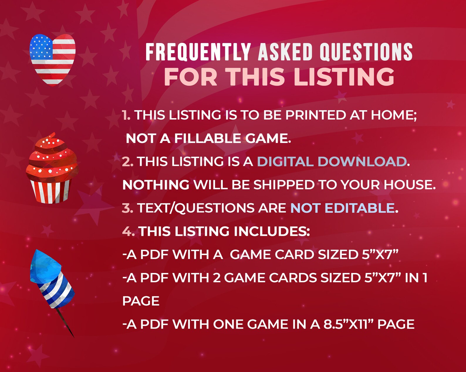 4th of July Patriotic Scavenger Hunt Printable Games for - Etsy