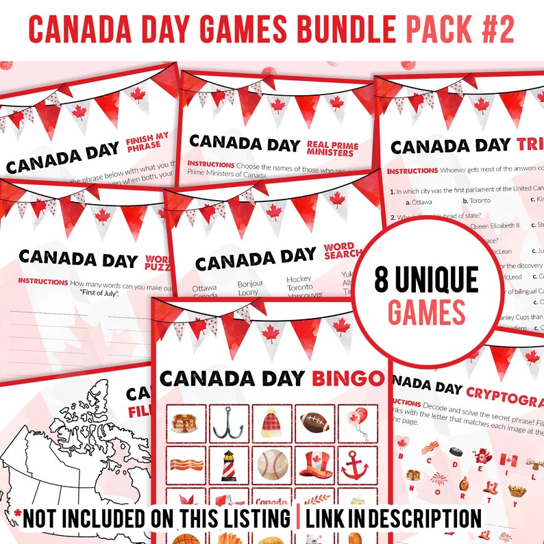Canada Day Bingo Game Printable Bingo for Kids Print at - Etsy