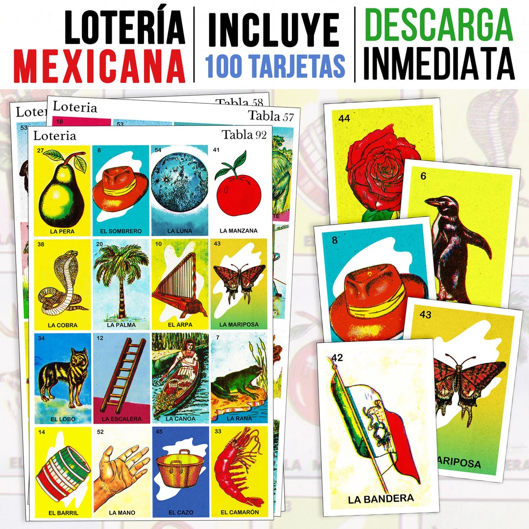 100 Mexican Loteria Cards to Print at Home | Loteria Mexicana ...