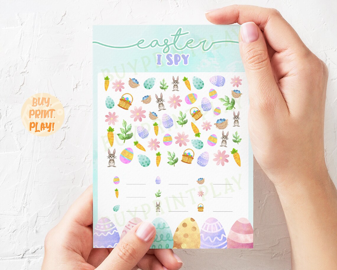 2 Easter I Spy Game Pack for Kids Fun Easter Party Printable - Etsy