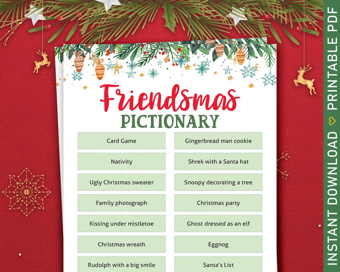 Friendsmas Pictionary | Christmas Party Games for Adults & Groups ...
