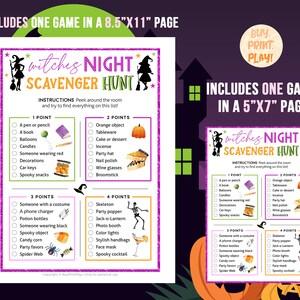 Witches Night Scavenger Hunt Halloween Ladies Night Games Girls Night ...