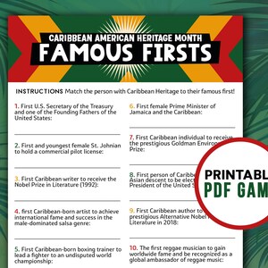Caribbean American Heritage Month Party Printable Games Bundle | 8 Fun ...