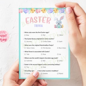 Printable Easter Trivia Game Easter Quiz Games for Kids | Etsy