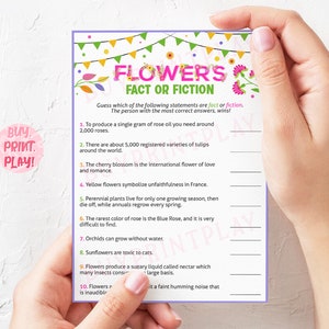 Spring Flowers Trivia Game | Fact or Fiction | True or False Printable ...