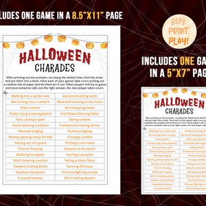 Printable Halloween Charades Prompts Spooky Party Games for Kids Fun ...