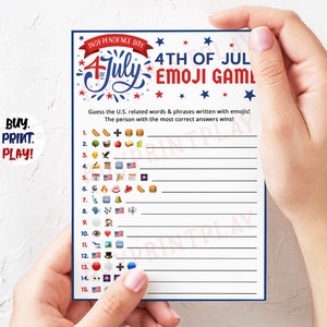 4th of July Emoji Quiz Game | USA Patriotic Emoji Pictionary Trivia ...