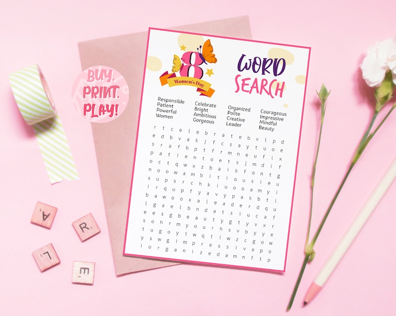 International Womens Day Word Search Printable - Word Search Maker