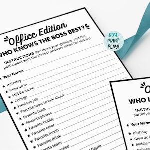 Who Knows the Boss Best Trivia | Office Party Games | Boss Retirement ...