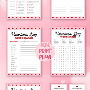 6 Valentines Day Games | Printable Activity for Class Party | Perfect ...