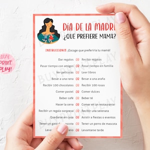 Mothers Day Would She Rather in Spanish | This or That | Games for Kids ...