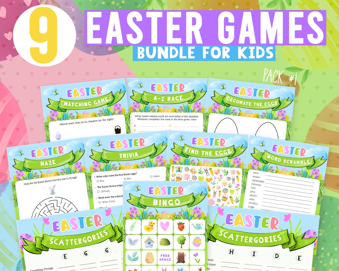 9 Easter Games Bundle for Kids Easter Fun Kids Activities Fun Easter ...