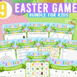 9 Easter Games Bundle for Kids Easter Fun Kids Activities Fun Easter ...