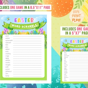 Fun Easter Word Scramble Kids Printable Games Easter | Etsy