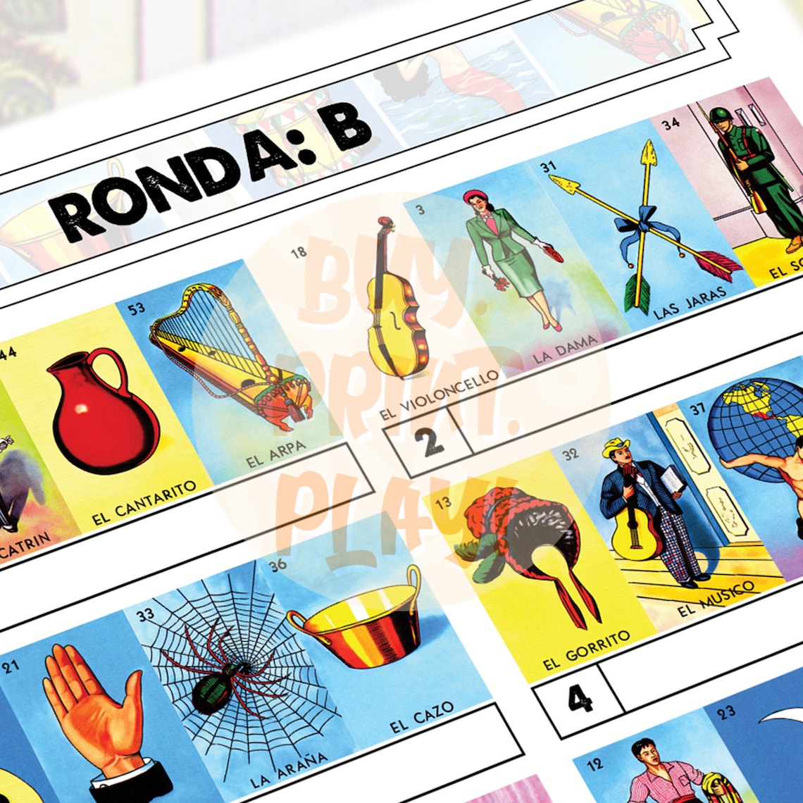 Loteria Raffle Sheets Includes 10 Quartets per Round - Etsy