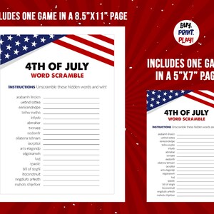 4th of July Word Scramble | USA Independence Day | Office & Family ...