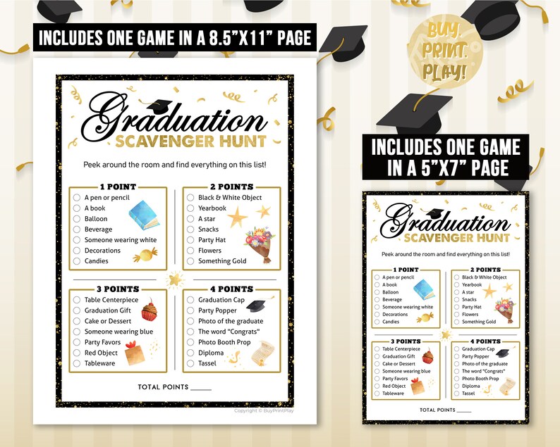 Graduation Games Scavenger Hunt Printable Treasure Hunt for - Etsy