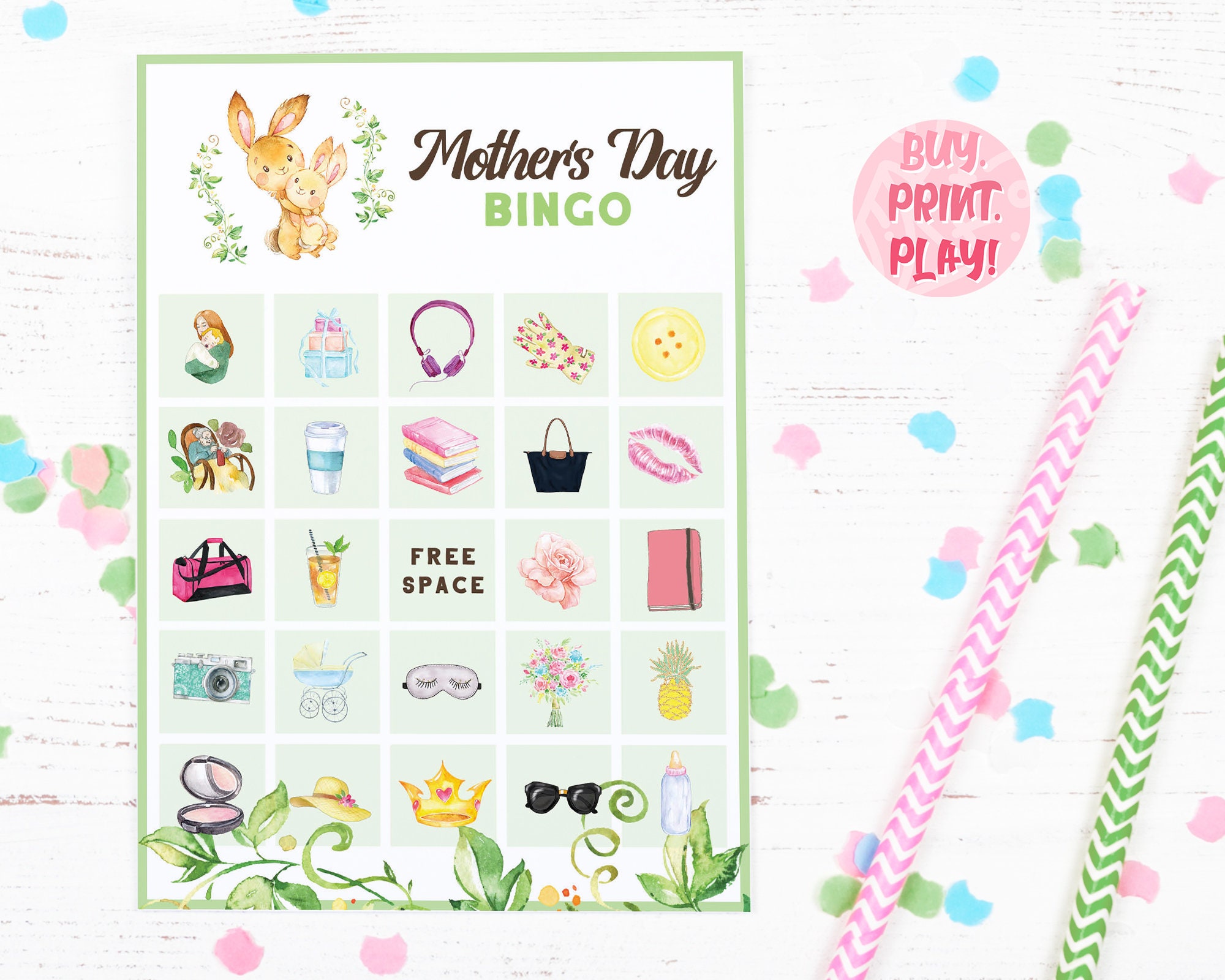 Mothers Day Bingo for Kids Family Games Includes 30 Bingo - Etsy