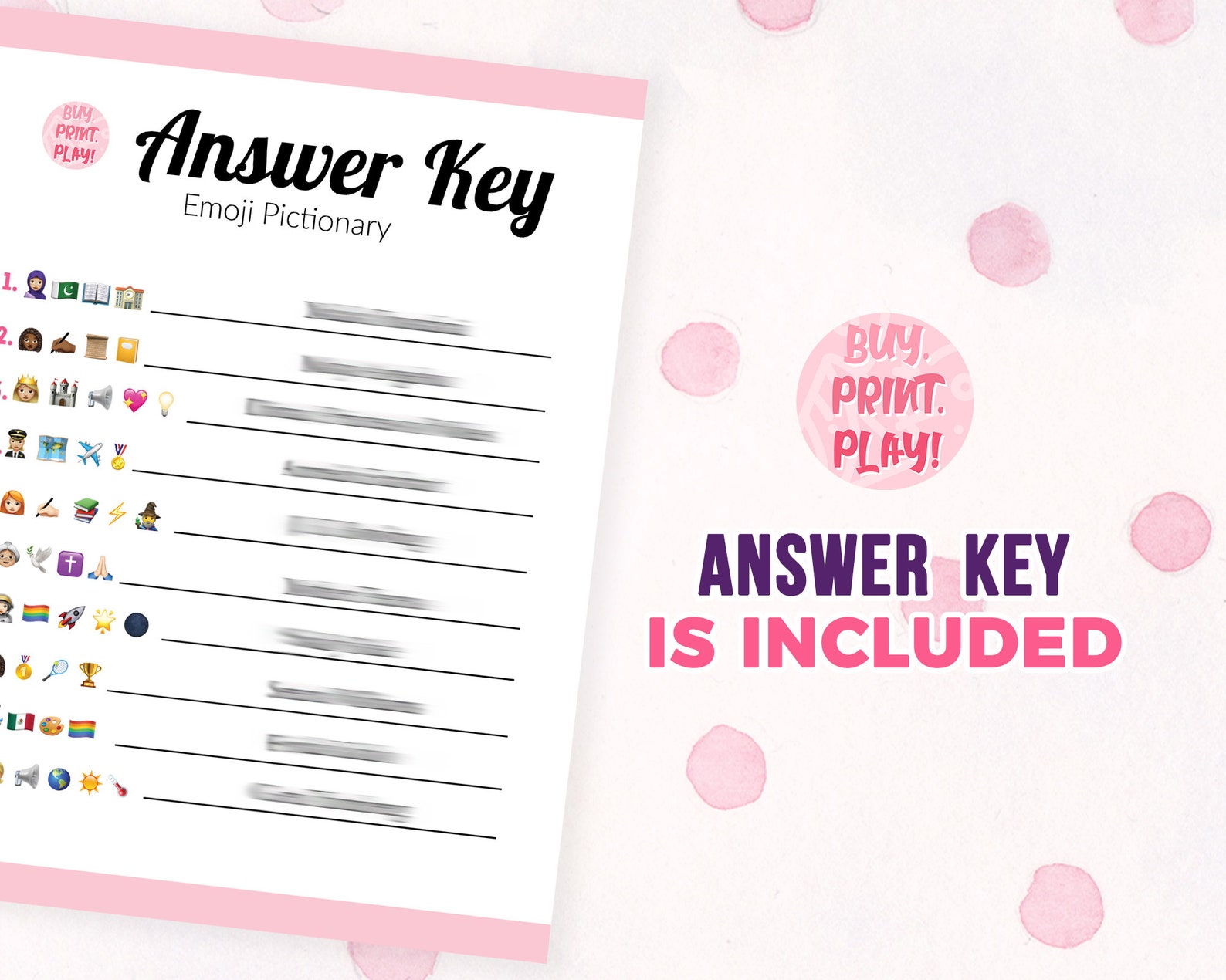 International Womens Day Emoji Pictionary Printable Office - Etsy