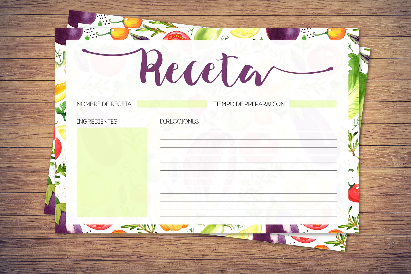 Tarjeta para receta recetas de cocina recetas para cocinar | Etsy