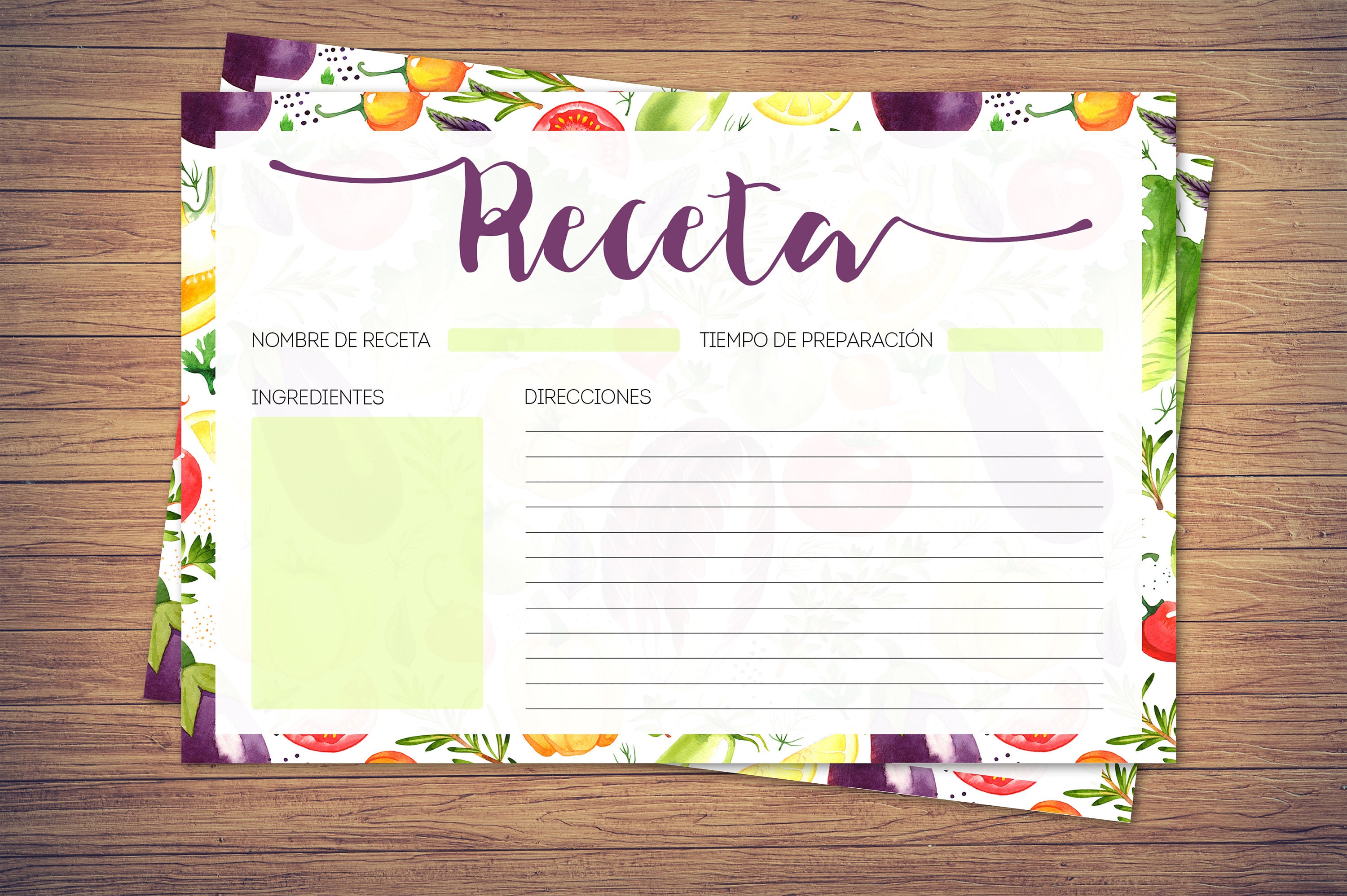 Tarjeta para receta recetas de cocina recetas para cocinar | Etsy
