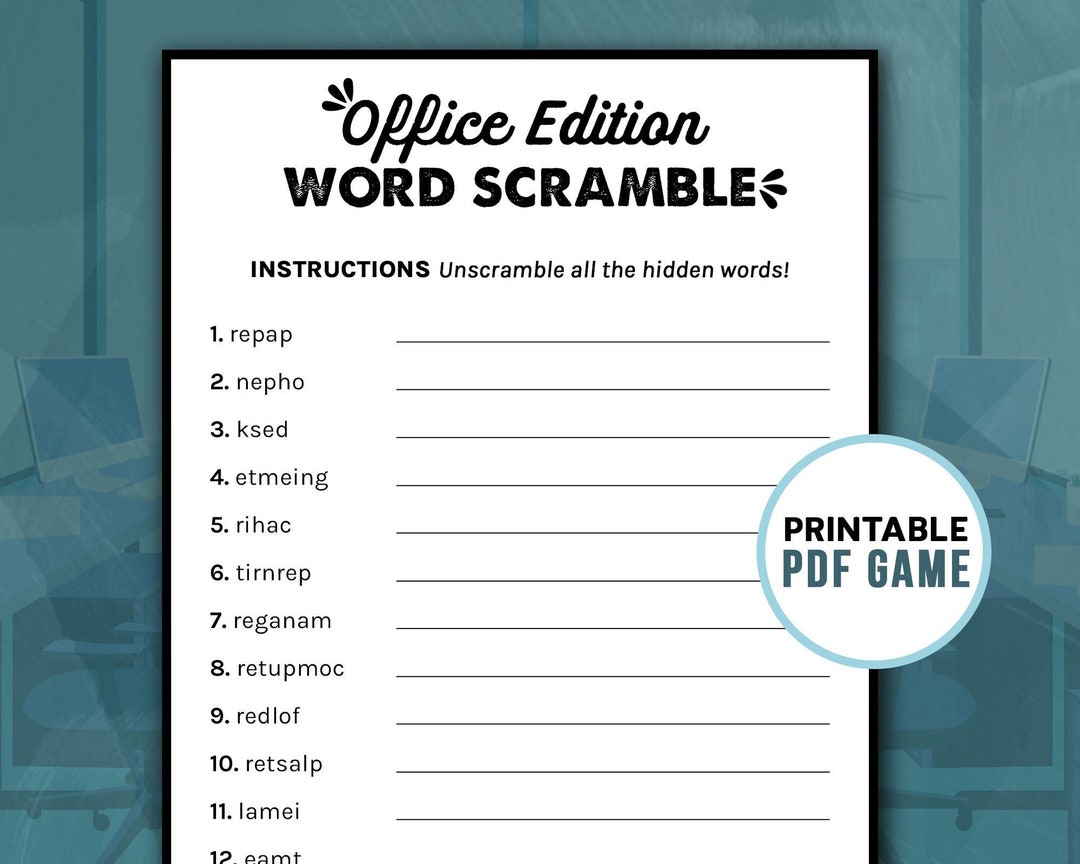 Word Scramble Office Party Games Work Ice Breaker & Team - Etsy