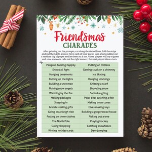 30 Friendsmas Charades | Christmas Party Printable Games | Fun Ice ...