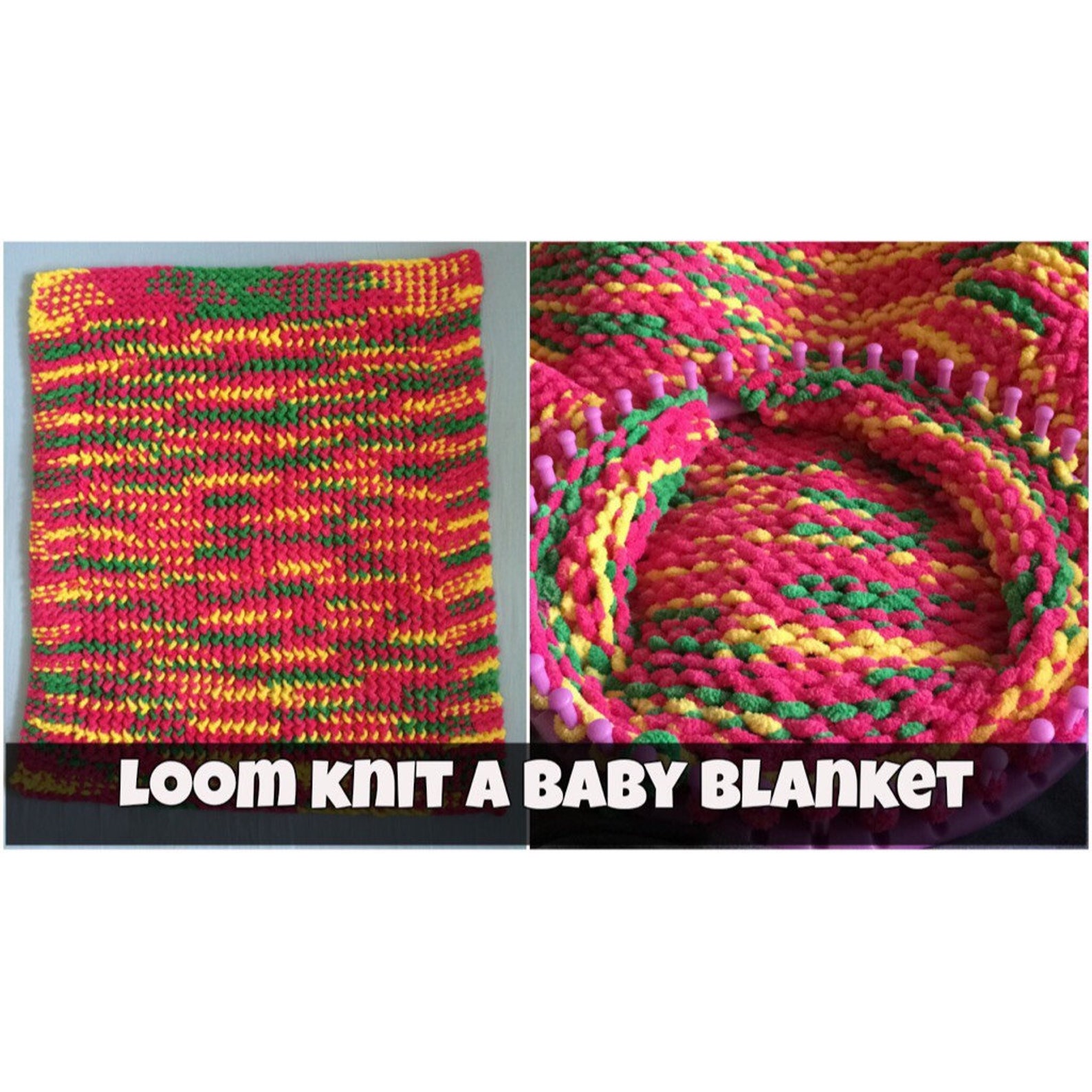 Loom Knit Baby Blanket Pattern - Etsy Canada