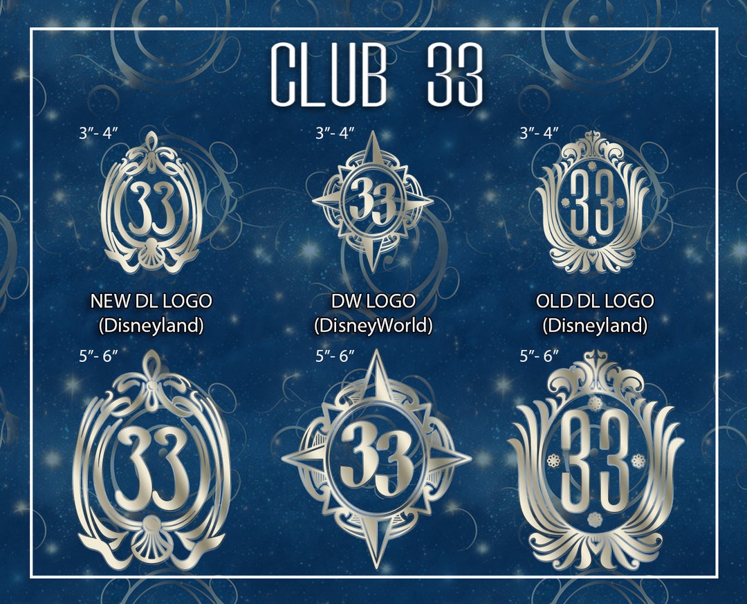 Club 33 Decal - NEW Logo - Disneyland Inspired Vinyl Sticker Car Window ...
