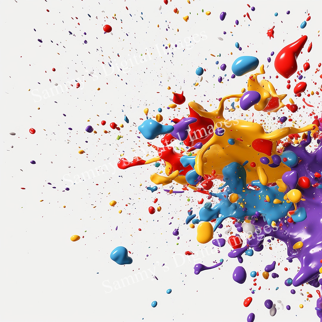 Colorful Paint Splatter Digital Background - Etsy