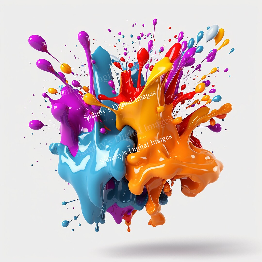 Colorful Paint Splatter Digital Background - Etsy