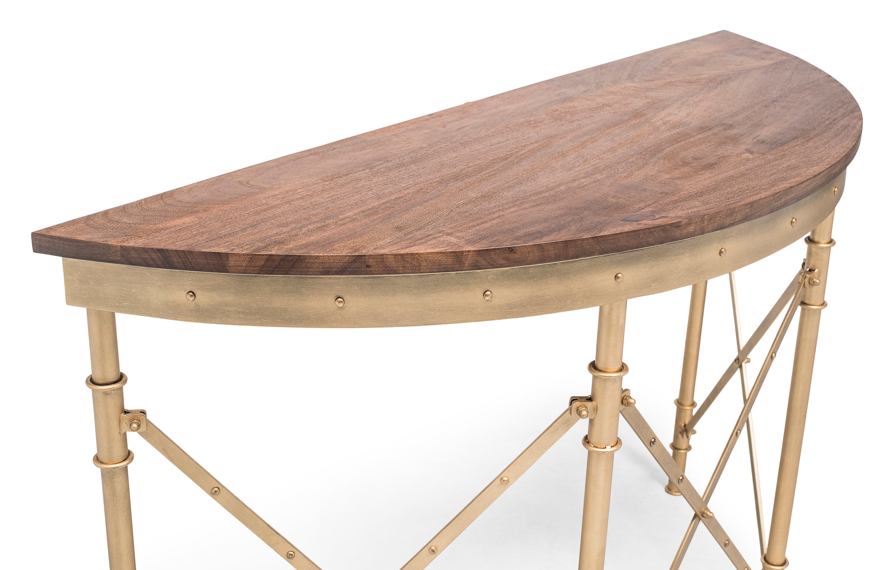 Wooden Hallway Console Entryway Hall Table Half Round Shape in French ...