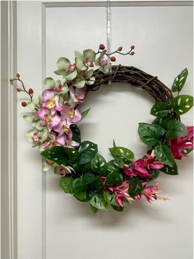 New Hawaiian Wreath Tropical Wreath Orchid Wreath Sea Cottage Wreath ...