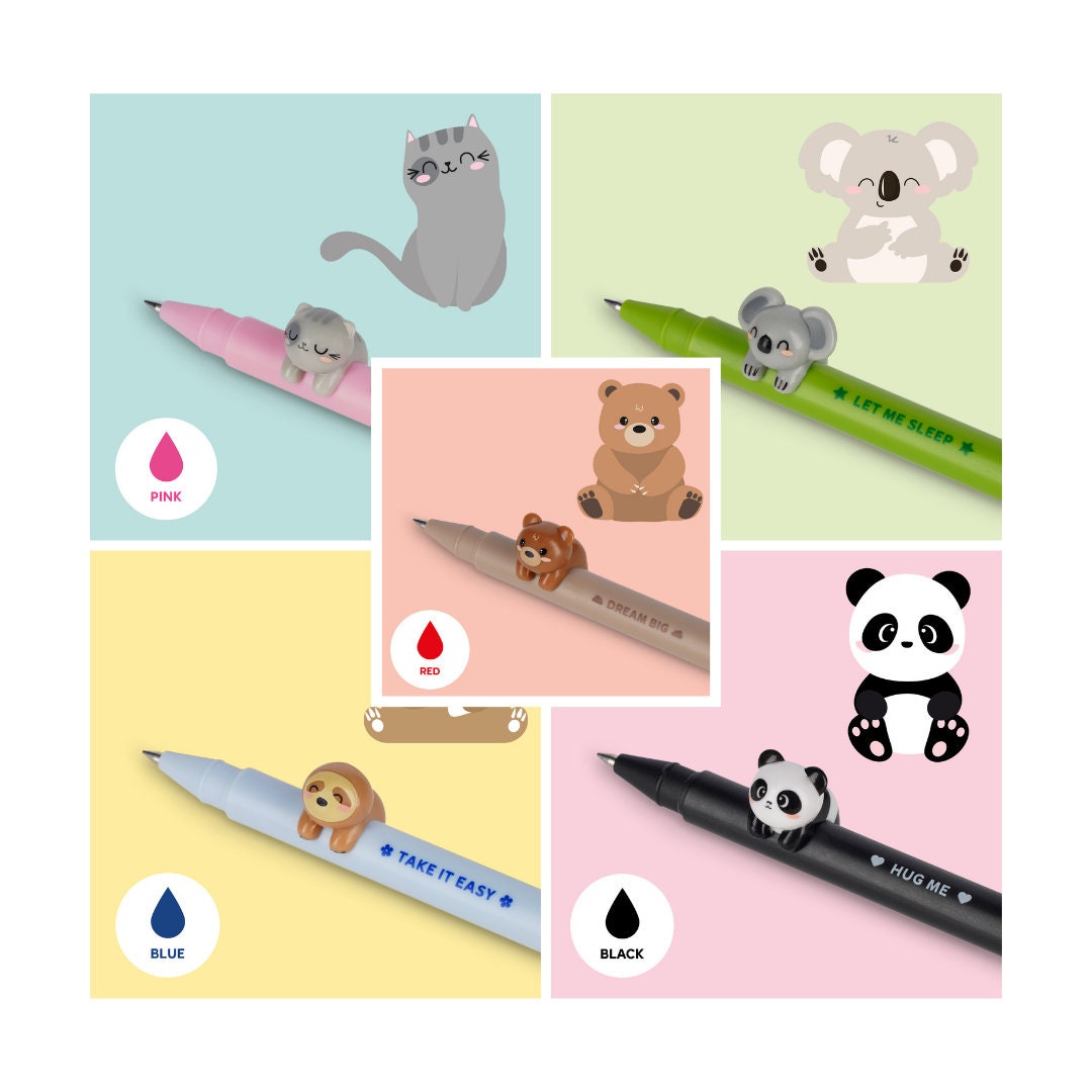 Legami Gel Pens, Lovely Friends Collection, Cute Animal Pens, School ...
