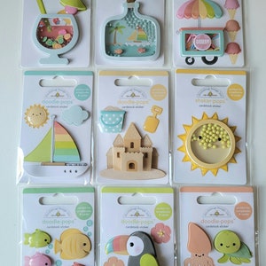 Sand-tastic Doodle-pops Cardstock Sticker, Doodlebug Seaside Summer ...
