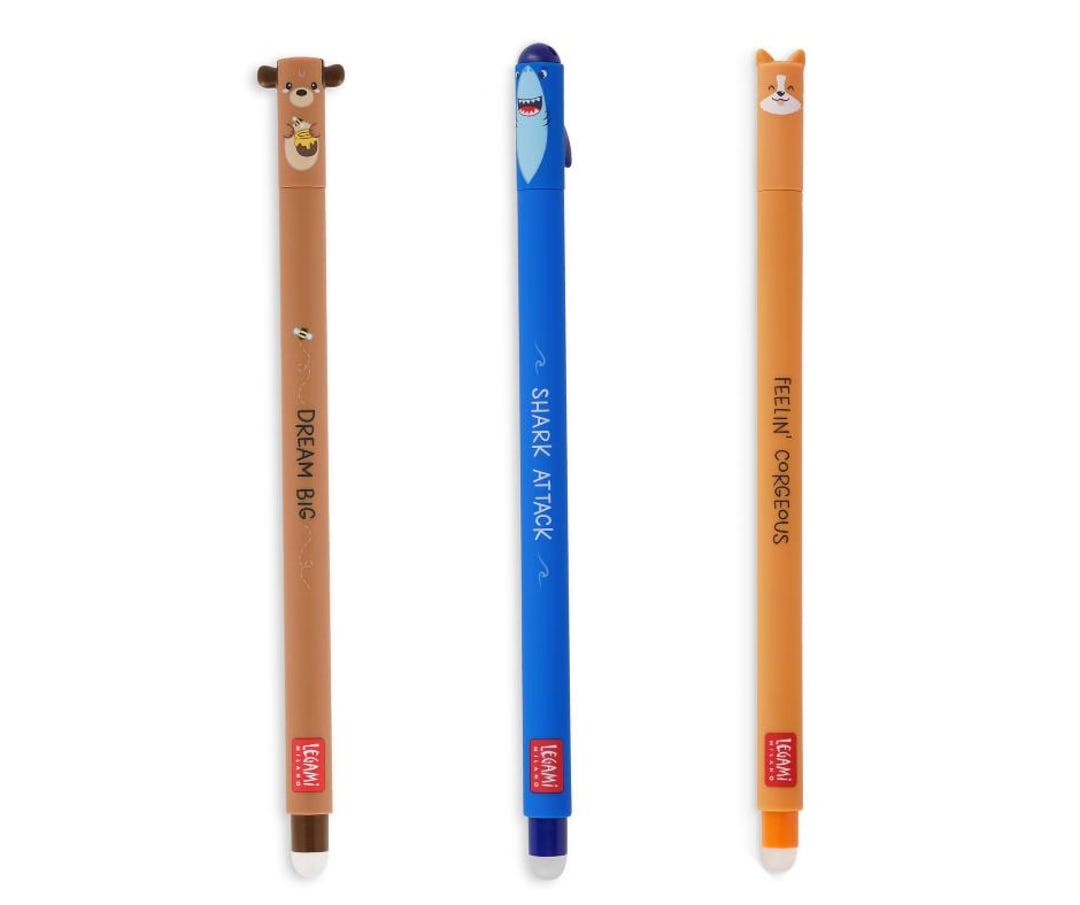 Legami Erasable Gel Pens, Teddy Bear Shark Corgi Pen, Craft Room Office ...