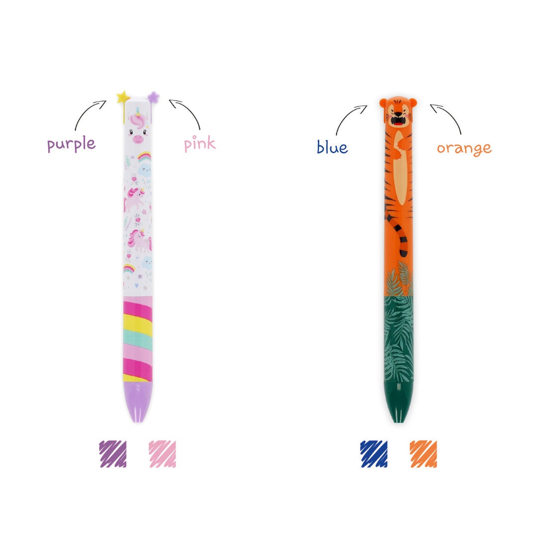Two Colour Ballpoint Pen, Click & Clack, Legami Milano, Unicorn Tiger ...