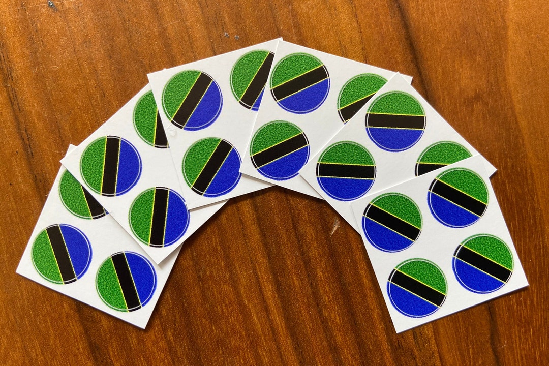 Tanzania Flag Round Stickers, Set of 24–1/2 Inch Diameter–use for ...