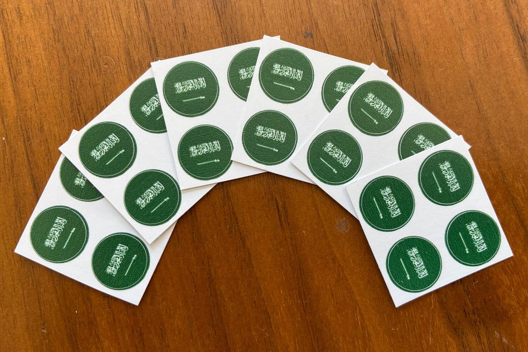 Saudi Arabia Flag Round Stickers, Set of 24–1/2 Inch Diameter–use for ...