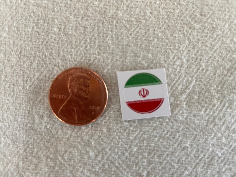 Iran Flag Round Stickers, Set of 24–1/2 Inch Diameter–use for Crafts ...