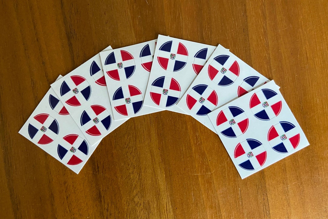 Dominican Republic Flag Round Stickers, Set of 24–1/2 Inch Diameter–use ...