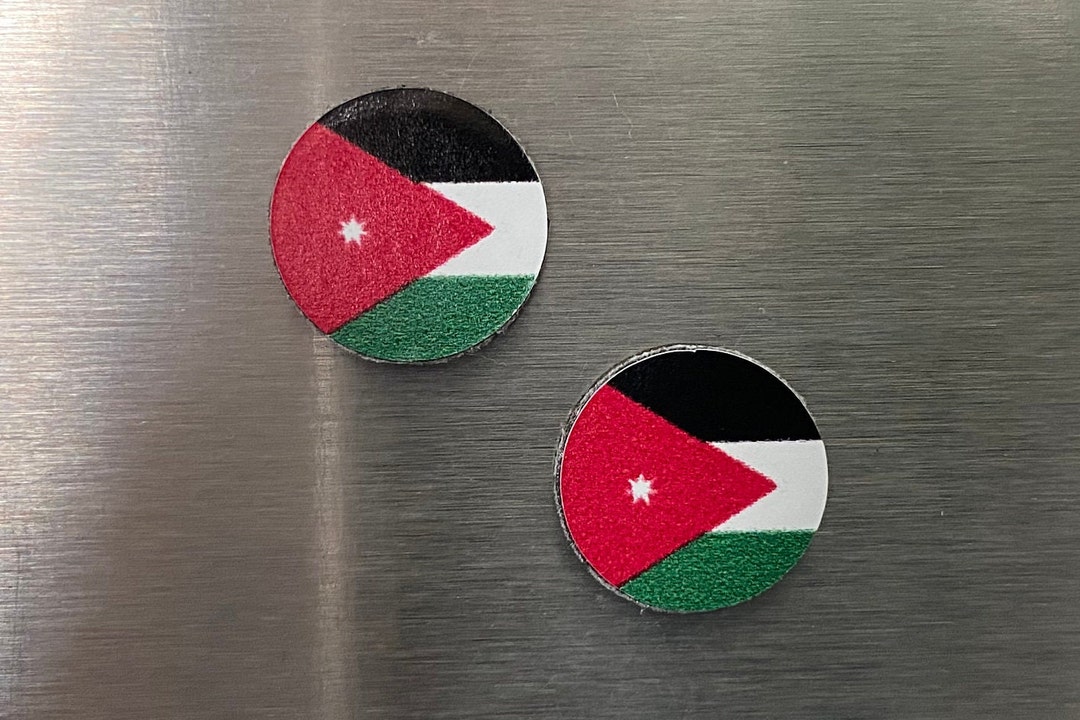 Jordan Flag Round Magnets (set of 2)–1/2 Inch Diameter–use for Crafts ...