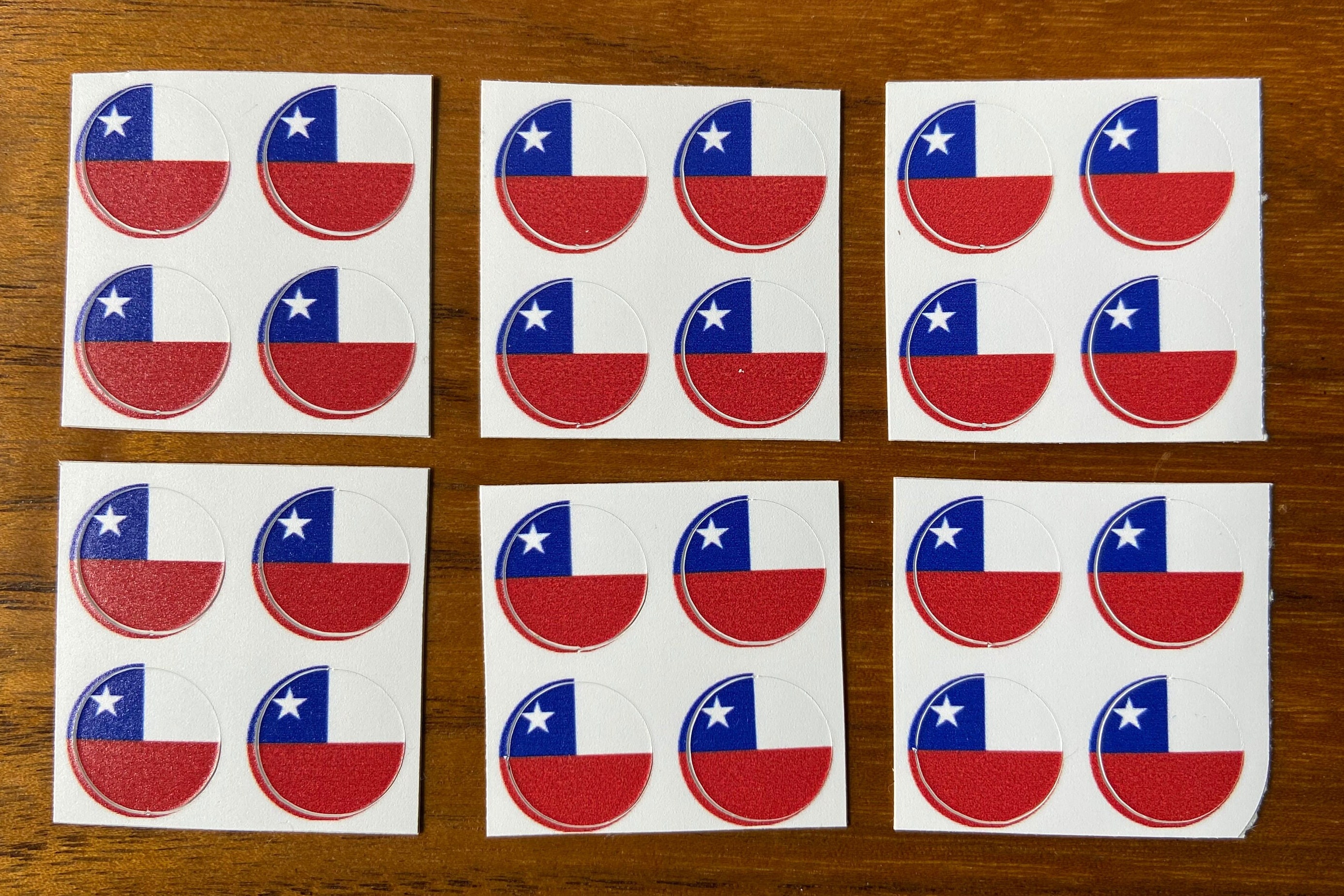 Chile Flag Round Stickers, Set of 24–1/2 Inch Diameter–use for Crafts ...