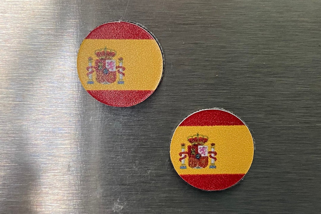 Spain Flag Round Magnets-(set of 2)-1/2 Inch Diameter–use for Crafts ...